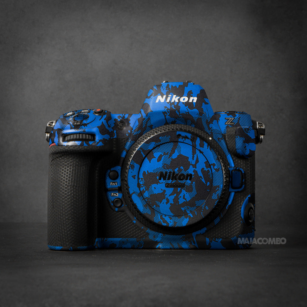 NIKON Z8 Camera Skin/ Wrap - Blue Camo / Leather - Maiacombo