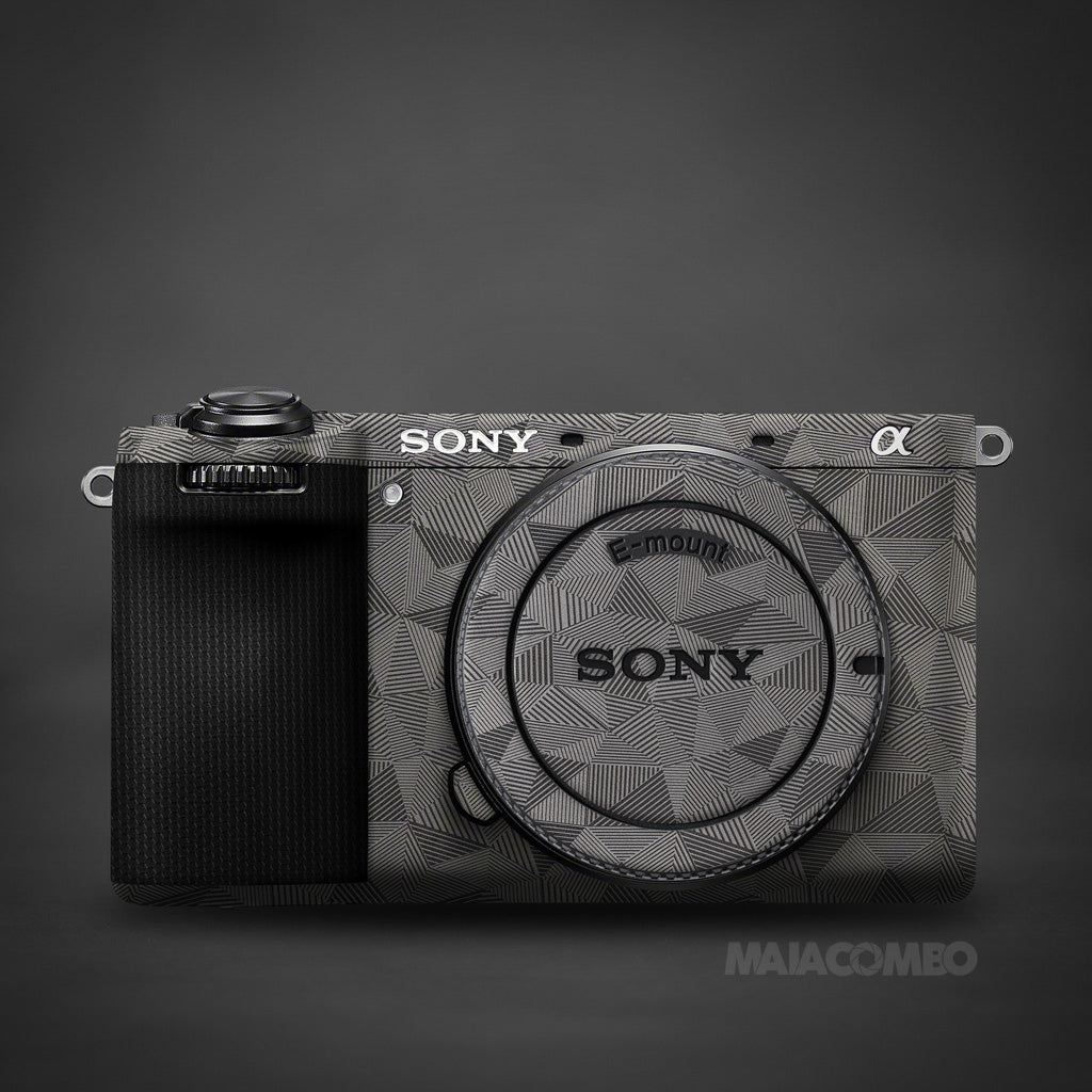 SONY A6700 Camera Skin/ Wrap - Light Grey Hexa / Leather - Maiacombo