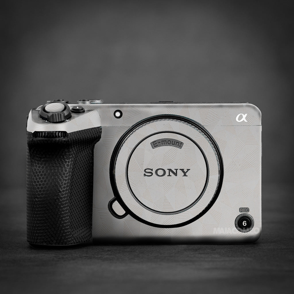 Sony FX30 Camera Skin/ Wrap - White Hexa / Leather - Maiacombo
