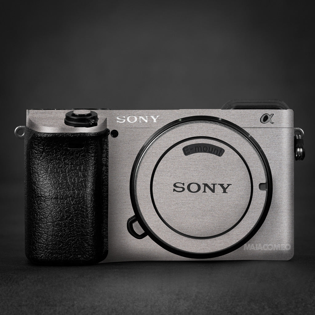SONY A6400 Camera Skin/ Wrap - Brushed Titanium / Matrix - Maiacombo