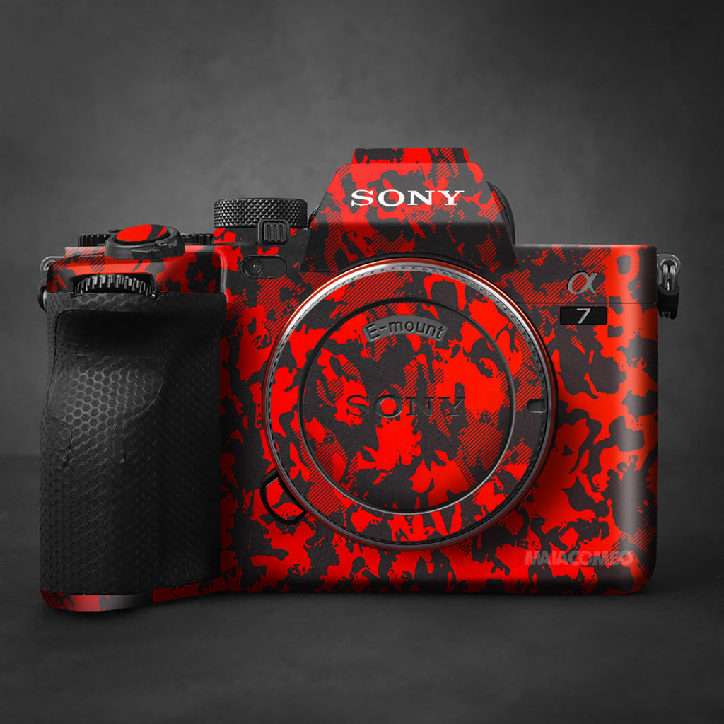 SONY Alpha A74/ A7IV Camera Skin/ Wrap - Red Camo / Matrix - Maiacombo